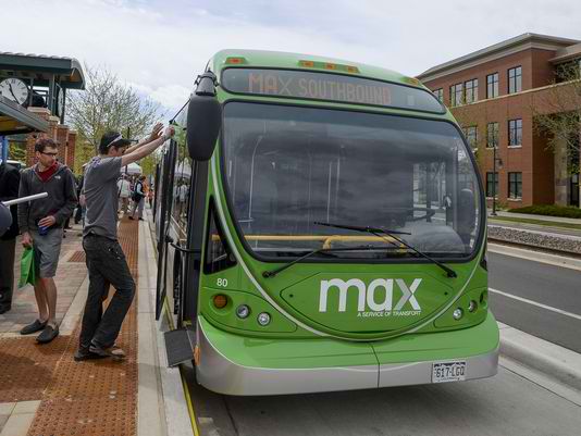 Ft. Collins, CO: Food Trucks Serving Lunch at Downtown MAX Station ...